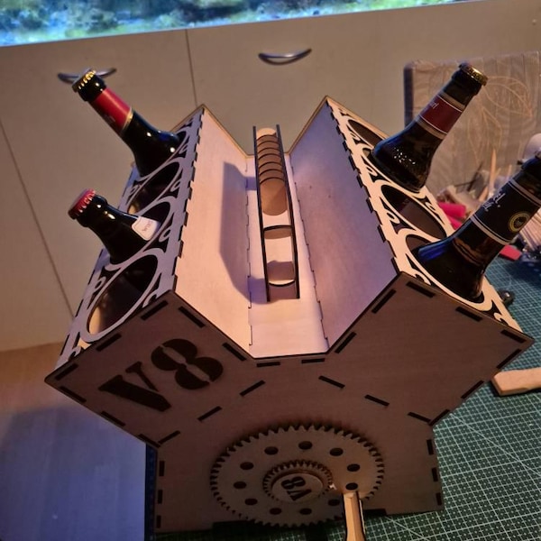 V8 Engine Beer Bottle Holder Laser Cut File (3mm & 4mm) - Etsy