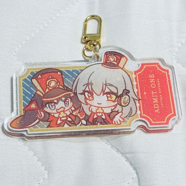 Honkai Star Rail Astral Express Ticket Double-sided Glitter Keychain - Etsy