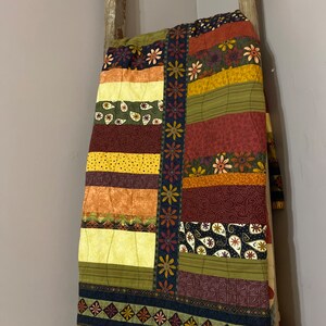 Vintage Like, Shabby Chic Handmade Quilt, Moda Fabrics in Gold, Cream ...
