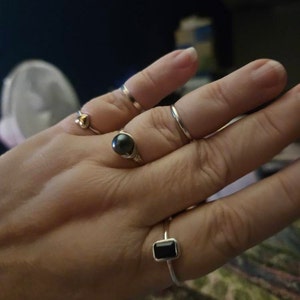 Sleek Green and White Spotted Jade Ring Sterling Silver, Yellow or Rose ...