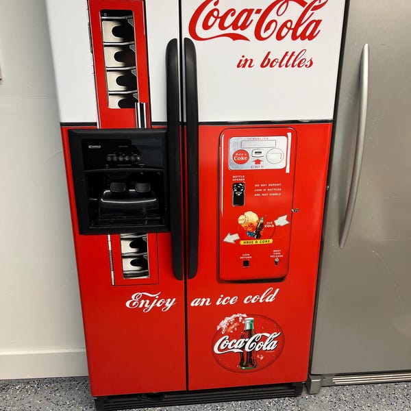 Vintage Vending Machine Fridge Wrap for Side-by-side Refrigerator ...