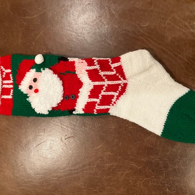 Knitted Christmas Stocking Pattern santa's Here - Etsy