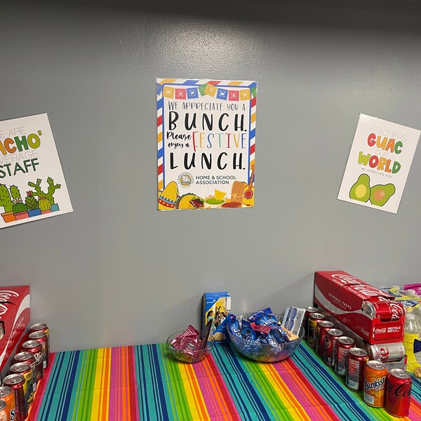 Festive Lunch Signs Burrito Bar, Taco Bout a Great Team. Teacher ...