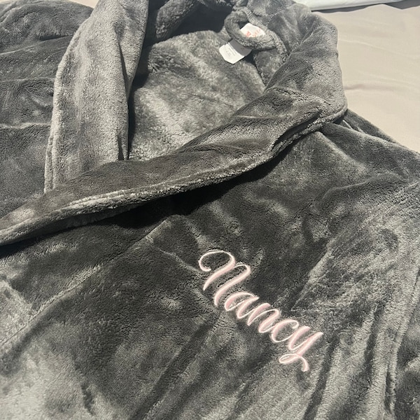 Custom Embroidered Robe, Personalized Robe, Embroidered Plush Robe ...