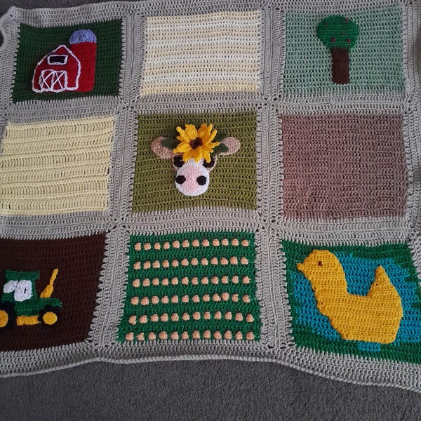 Farm Playmat Afghan Written Instructions - Etsy
