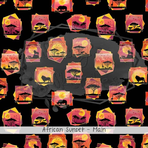 Africa Sunset, Digital Paper, Seamless Patterns, Safari Scene, African ...