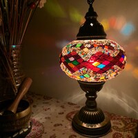 Turkish Lamp, Turkish Desk Lamp, With a Large Size Globe. 100% Handmade ...