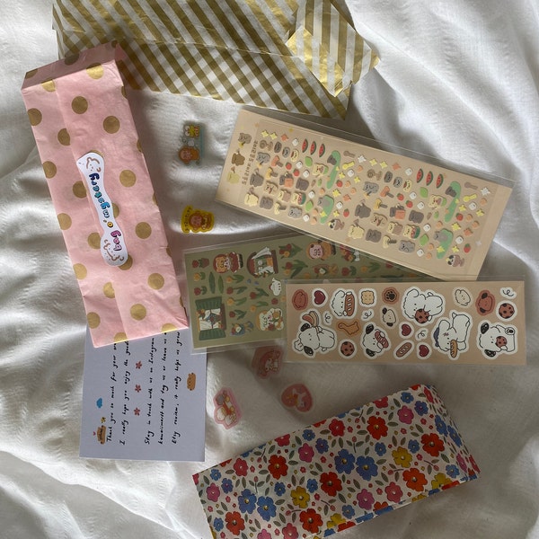 Cute Korean Sticker Sheets, Kawaii Stationery, Kawaii Sticker Sheets ...