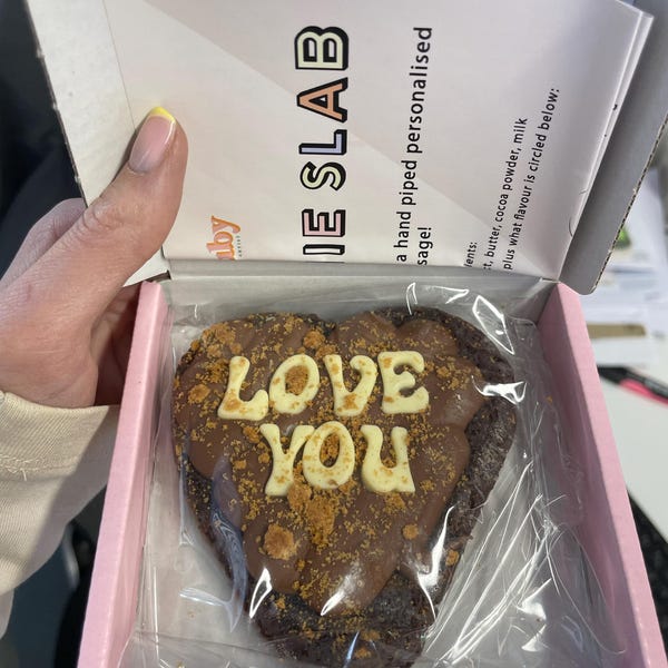Mini Heart Brownie Slab / Postal Brownies / Letterbox Brownies / Love ...