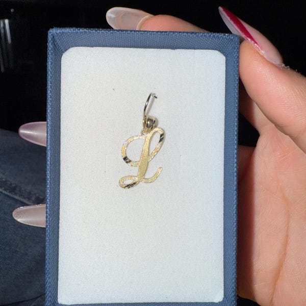 10k Solid Gold Initial Pendant Necklace - Letter Jewelry Gift - Etsy