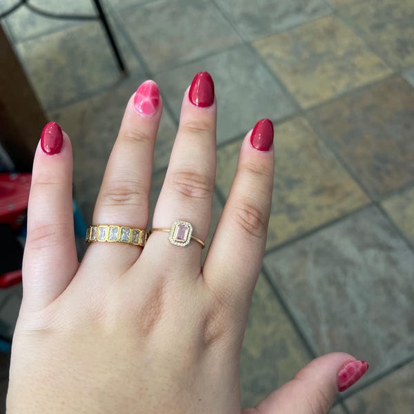 14K Solid Gold Pink Tourmaline Real Diamond Halo Ring - October ...