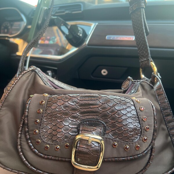 RARE Snake Python Vintage Skin Leather Clutch Bag Crossbody, Exotic ...