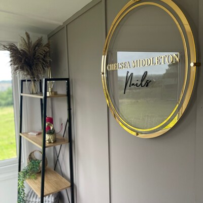 Personalised 3D Roundacrylic Perspex Wall Sign Business Sign Salon Sign ...