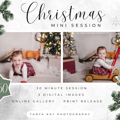 Christmas Mini Session Canva Template for Photographers, Holiday ...
