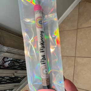 Boho Teacher Pen Pencil Pen Boho Rainbow Pen Epoxy Glitter - Etsy