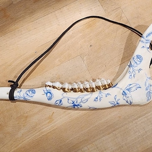 Black and Grey Tattoo Jawbone Wall Hanging Decor Real Bone Painted ...