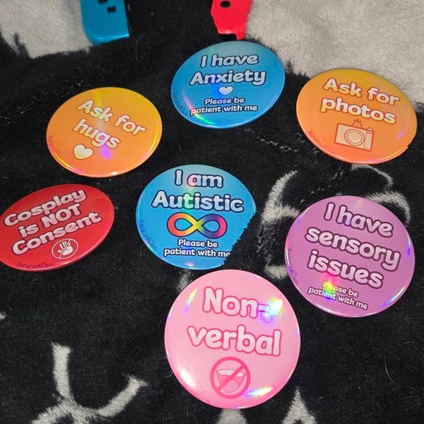 Convention Accessability Pins - Autism/anxiety/epilepsy - Etsy
