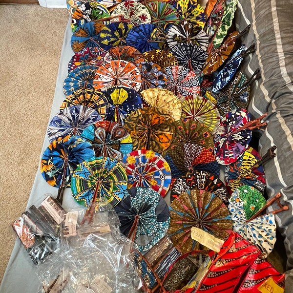 Wholesale African Foldable Hand Fan 100 Pieces Made in Ghana - Etsy