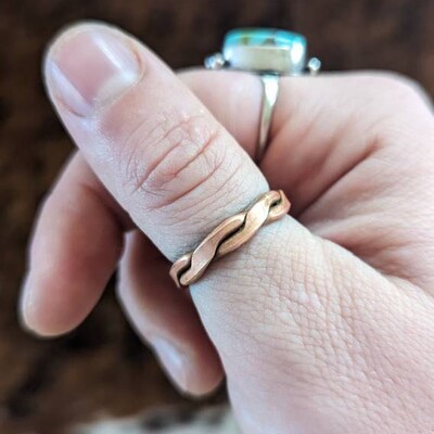 Copper Ring Set 3 Stacking Rings Copper Textured Rings - Etsy