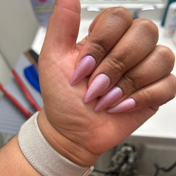 Tinted Cat Eye Polish Wine Glossy Matte Handmade Press on Nails - Etsy