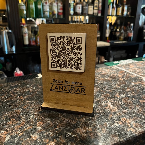 QR Code Menu Sign, Scan to View Menu, Cafe Bar QR Code Stand ...