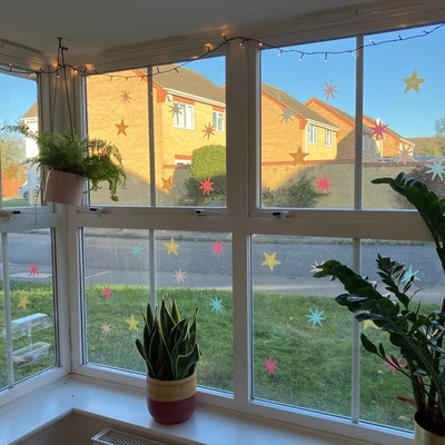 Christmas Window Decorations Stars Decorative Window Stickers Decals ...