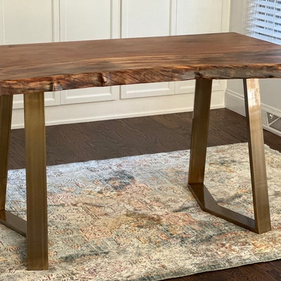 Golden Table Legs, Steel Table Legs set of 2, Dining Table, Desk Legs ...