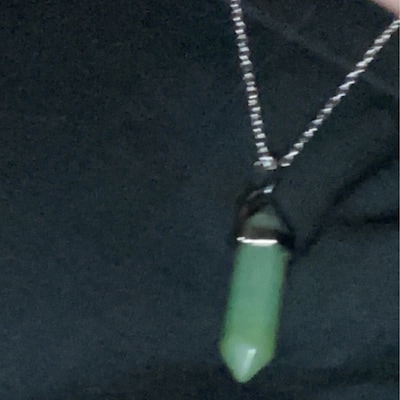 Green Aventurine luck Stone Crystal Necklace Silver / Black - Etsy UK