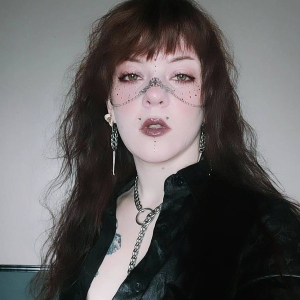 Nose Chain "akasha" Filigree Face Jewelry - Gothic Mask, Goth ...