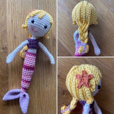 Mini Mermaid Crochet Doll Pattern / Amigurumi / Photo Tutorial - Etsy