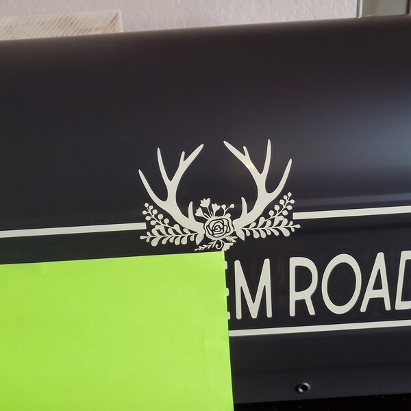 Mailbox Decal Deer | Personalized Mailbox | Antler Mailbox Decal ...
