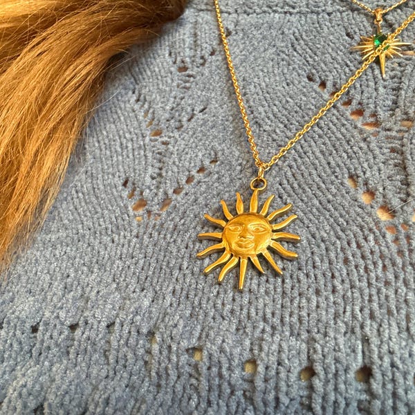 Sun Necklace Dainty Sun Necklace, Sunburst Necklace, Sunshine Necklace ...