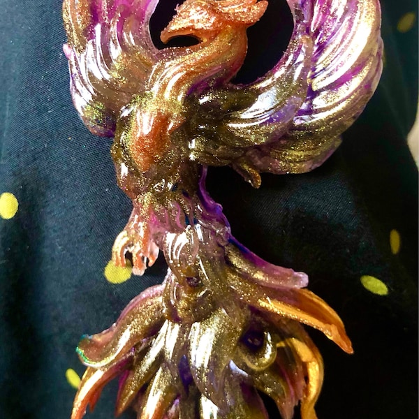 Emlems Large Phoenix Silicone Mould Food Safe for Cake Toppers, Resin ...