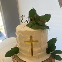Christening Cake Topper - Name Cake Topper With Separate Cross Cake ...