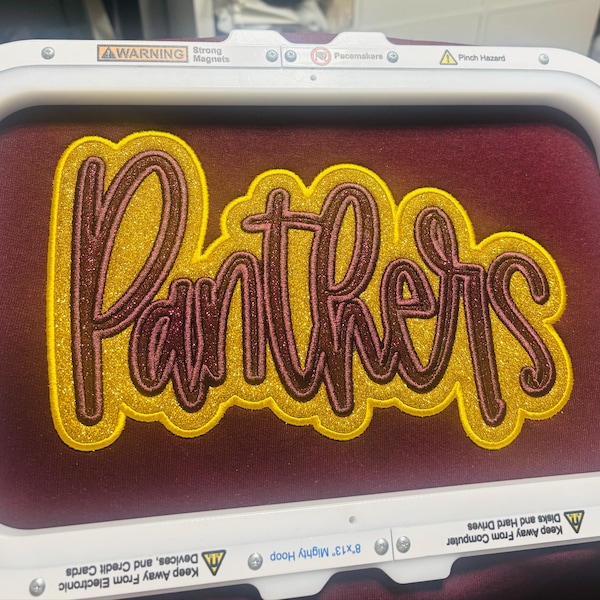 Retro Groovy Font Satin Stitch Custom Double Stacked Script Applique ...