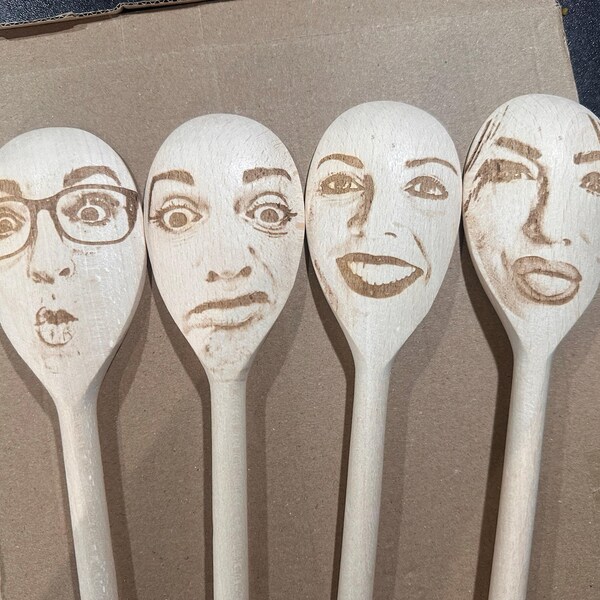Any Face (facial Features) Engraved on a Spoon- Novelty Gift, Fun ...
