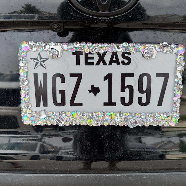 3D Pearl License Plate Frame Hand Made in America Holder Anti Theft ...