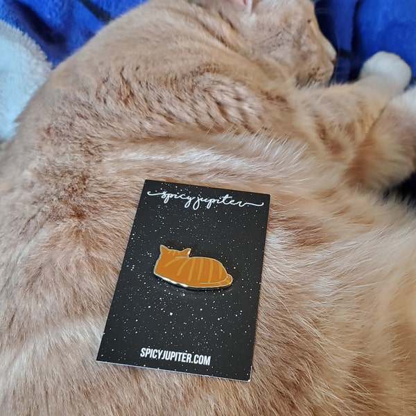 Ginger Tabby Cat Enamel Pin: Gold Plated Kitty Badge - Etsy