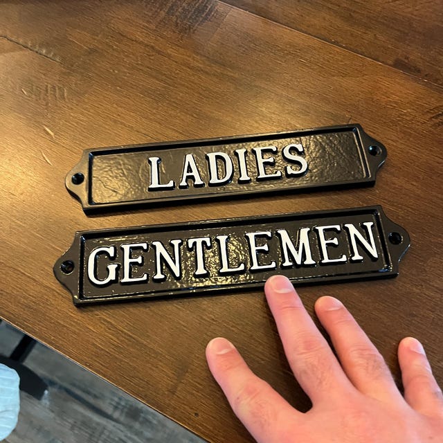 Toilet Sign Toilet Door Signs Cast Metal Toilets, Ladies Cast Iron Home ...