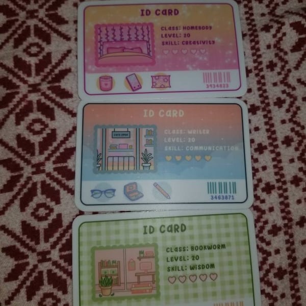 ID Card Aesthetic Vinyl Sticker | Waterproof, Waterbottle, Kawaii ...