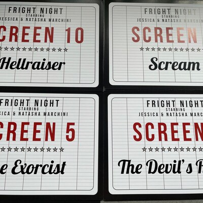 10 Personalised Cinema / Movie / Film Themed Wedding Table Name Signs ...