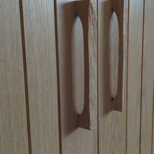 Unique Wooden Handles, Cabinet and Drawer Pulls, Textured Wood, Oak ...