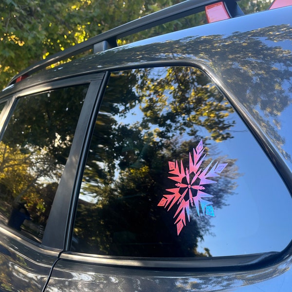 Holographic Disney Frozen Snowflake Vinyl Decal, Car Decal, Window ...