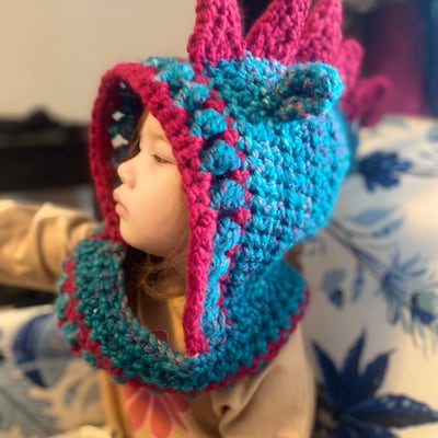 Crochet PATTERN Lucky Dragon Hood & Cowl Crochet Hood Pattern, Hooded ...