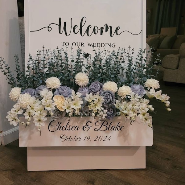 Downloadable Wedding Sign Flower Box DIY Wedding Sign Plans Flower Box ...