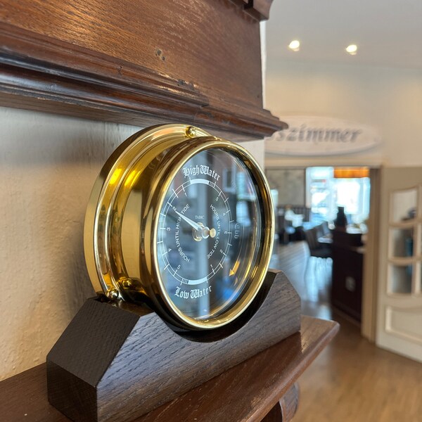 Tabic Brass Tide Clock & Barometer With Built in Hygrometer and ...