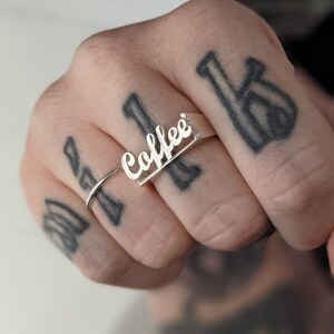 Personalized Name Ring Cursive Font Name Ring Custom Name - Etsy