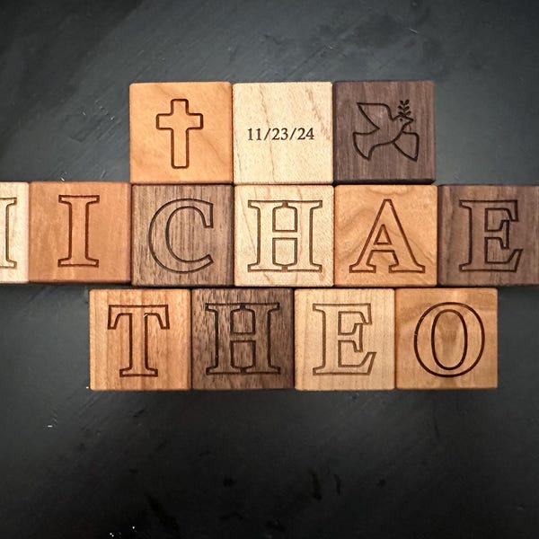 BAPTISM NAME BLOCKS - Personalized Baby or Child's Christening or ...