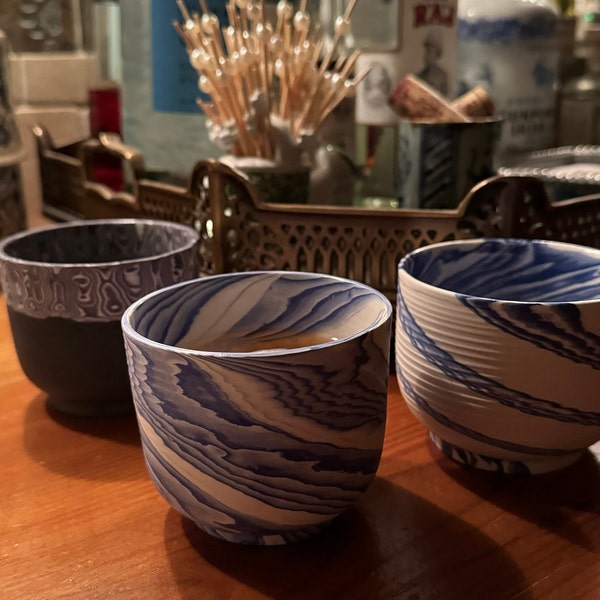 Handcrafted Nerikomi Porcelain Matcha Bowl: Agateware Tea Ceremony - Etsy