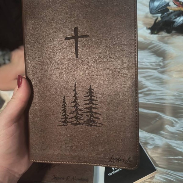 Crown of Thorns Leather Bible Personalized Leather Bible Cover Engraved ...
